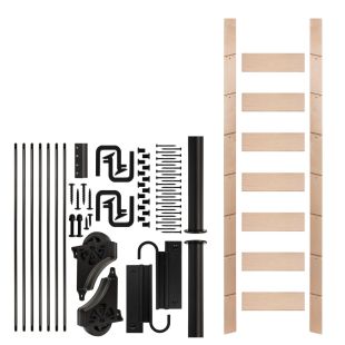 Black Finish Sliding Library Ladder Kits | Rolling Library Ladders