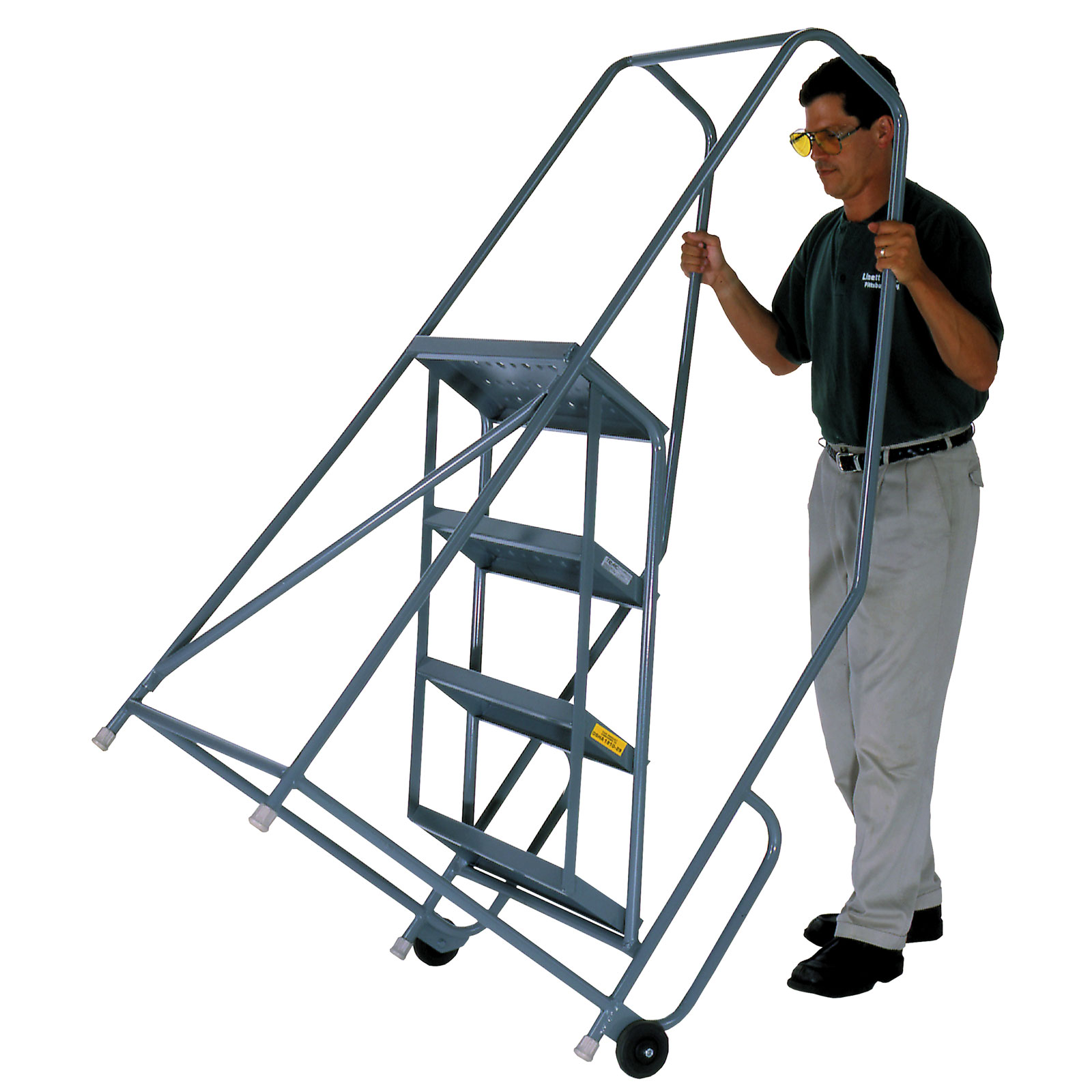 Tri Arc Rolling Ladders Tri Arc 14 Step Steel Rolling Ladder With